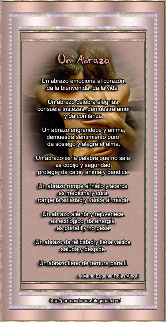 Poemas de Mau * Maria Eugenia Rojas Alegria: Abrazos