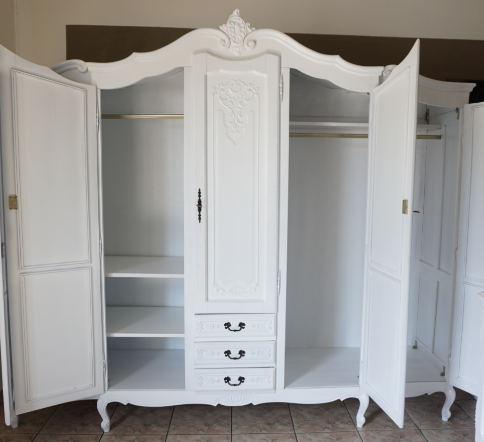 Modern Antyki: [3248] Pięciodrzwiowa szafa ludwikowska z trzema ...