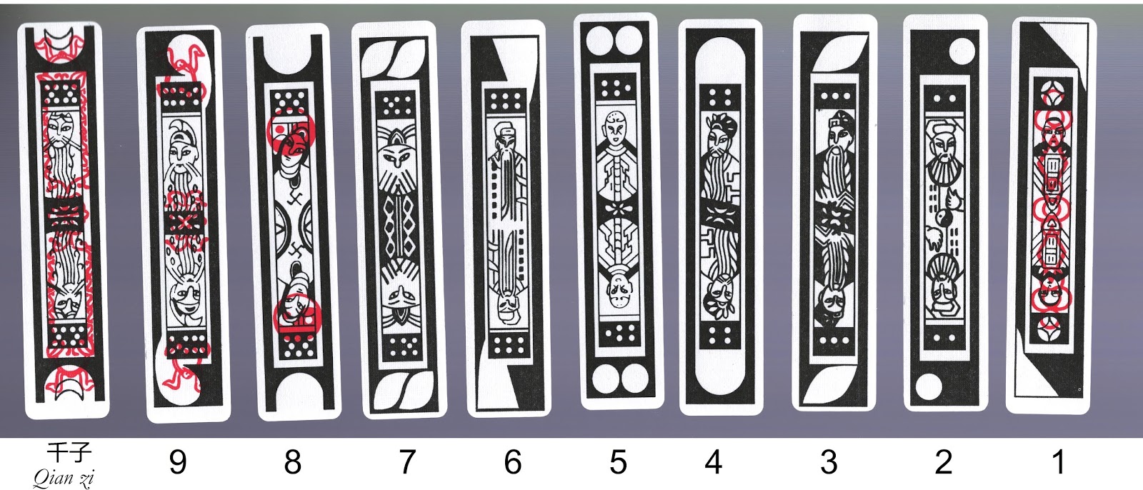 Anthony L. esq: Long cards 5 -- (Double faced Nantong pattern)