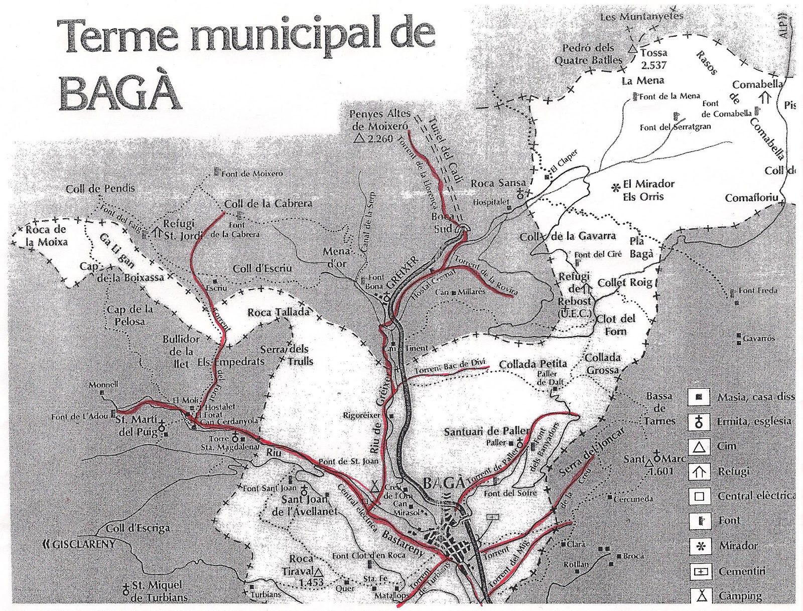 Rius i rieres del Berguedà: Mapa i fotografia