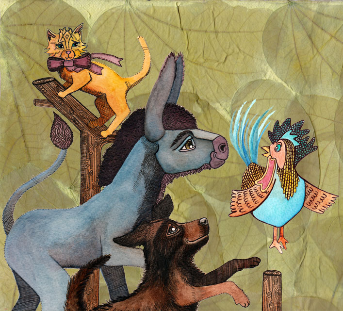 Anna-Claire Illustration: The Musicians of Bremen, Picture Book