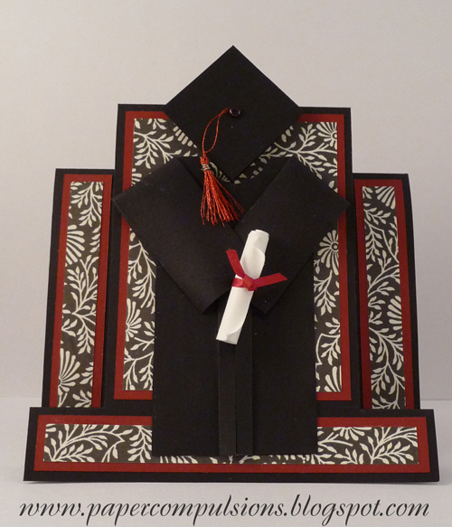 Paper Compulsions: Graduation Cap and Gown Card