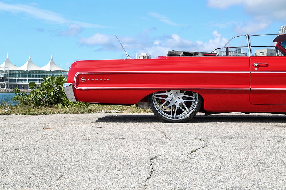 SouLSteer.com: Red 1964 Chevrolet Impala Convertible rides on chrome ...