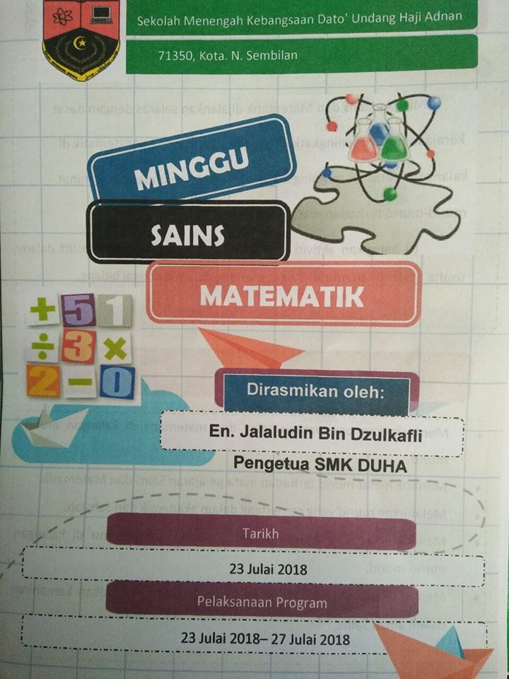 GPK PENTADBIRAN DUHA: Minggu Sains dan Matematik 2018