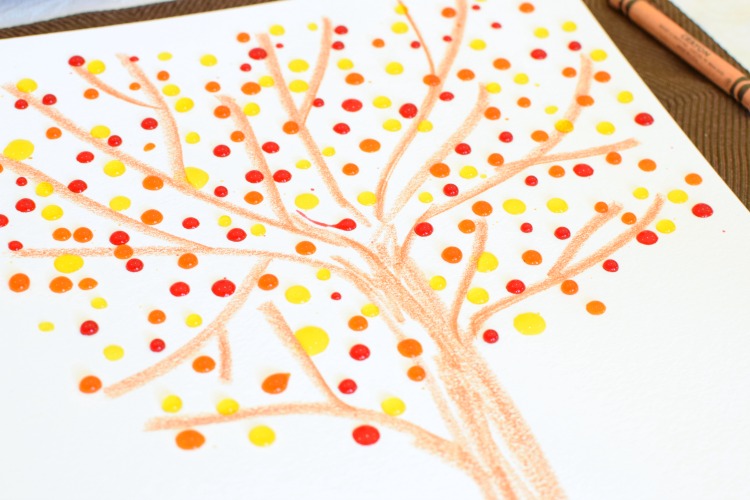 Eye Dropper Fall Tree Craft | What Can We Do With Paper And Glue