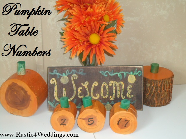 Church House Collection Blog: Pumpkin Table Numbers For Fall Wedding ...