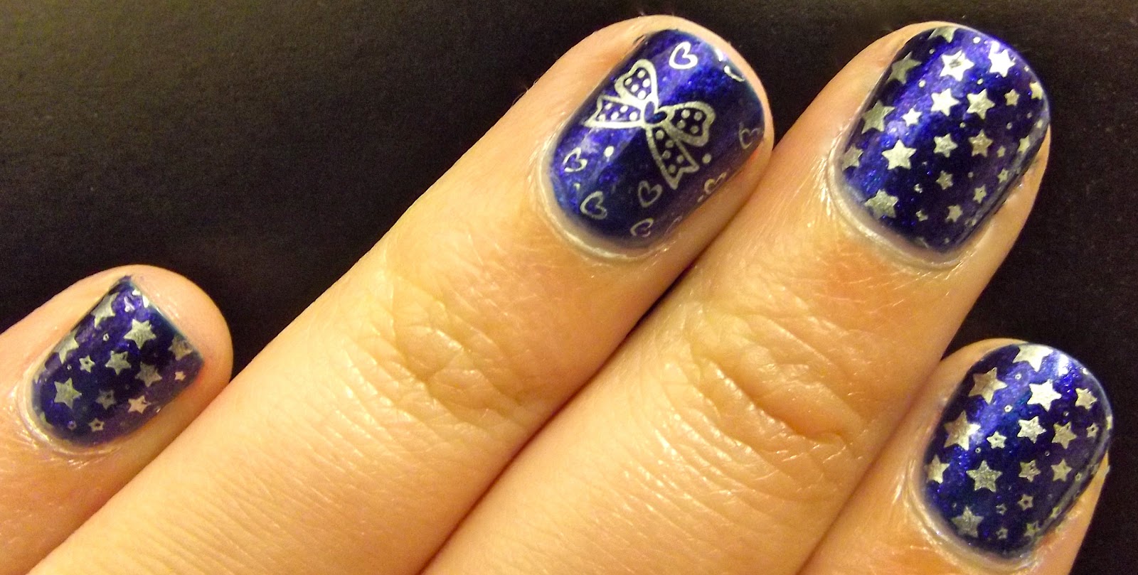 Persistently Glittery: Orly - Lunar Eclipse and guest nails (my boyfriend!)