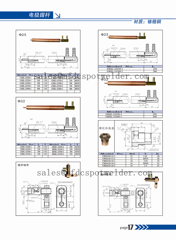 Resistance Welding Spare Parts and Accessory: Spot Welding Electrode Holder Resistance Welding Spare Parts and Accessory: Spot Welding Electrode Holder