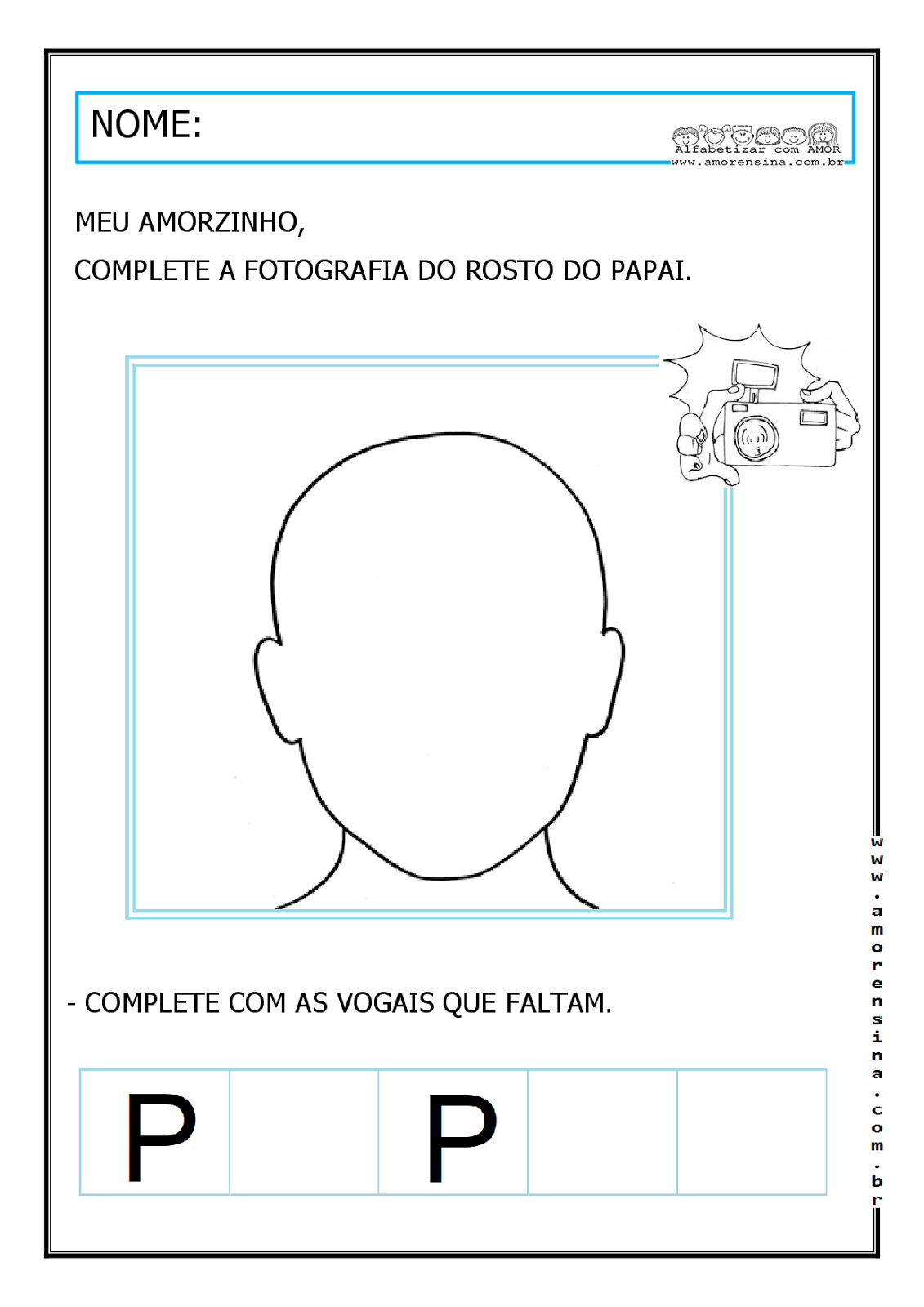 Rosto Para Completar Educação Infantil - FDPLEARN
