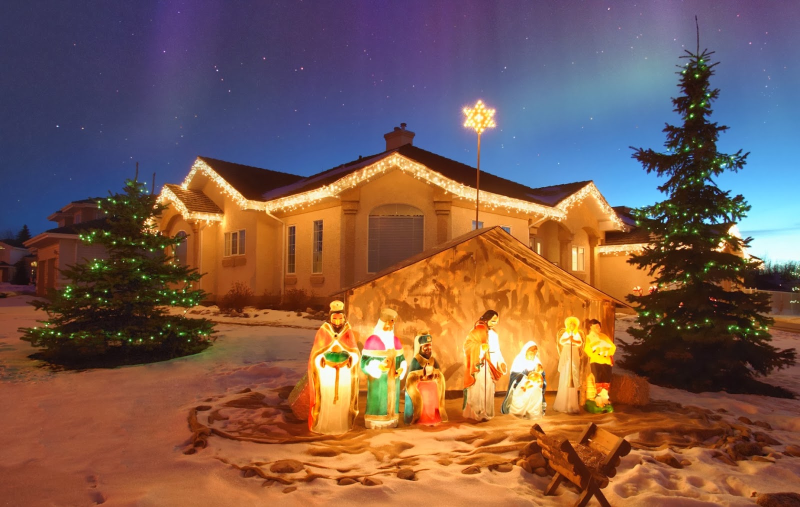 Kerst achtergronden met Huizen