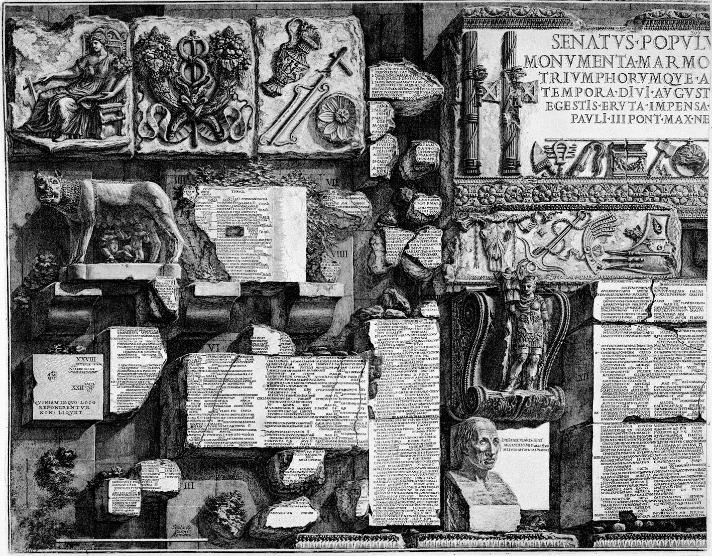 Oil Painting Replica Overview of the Capitoline Lapides by Giovanni ...