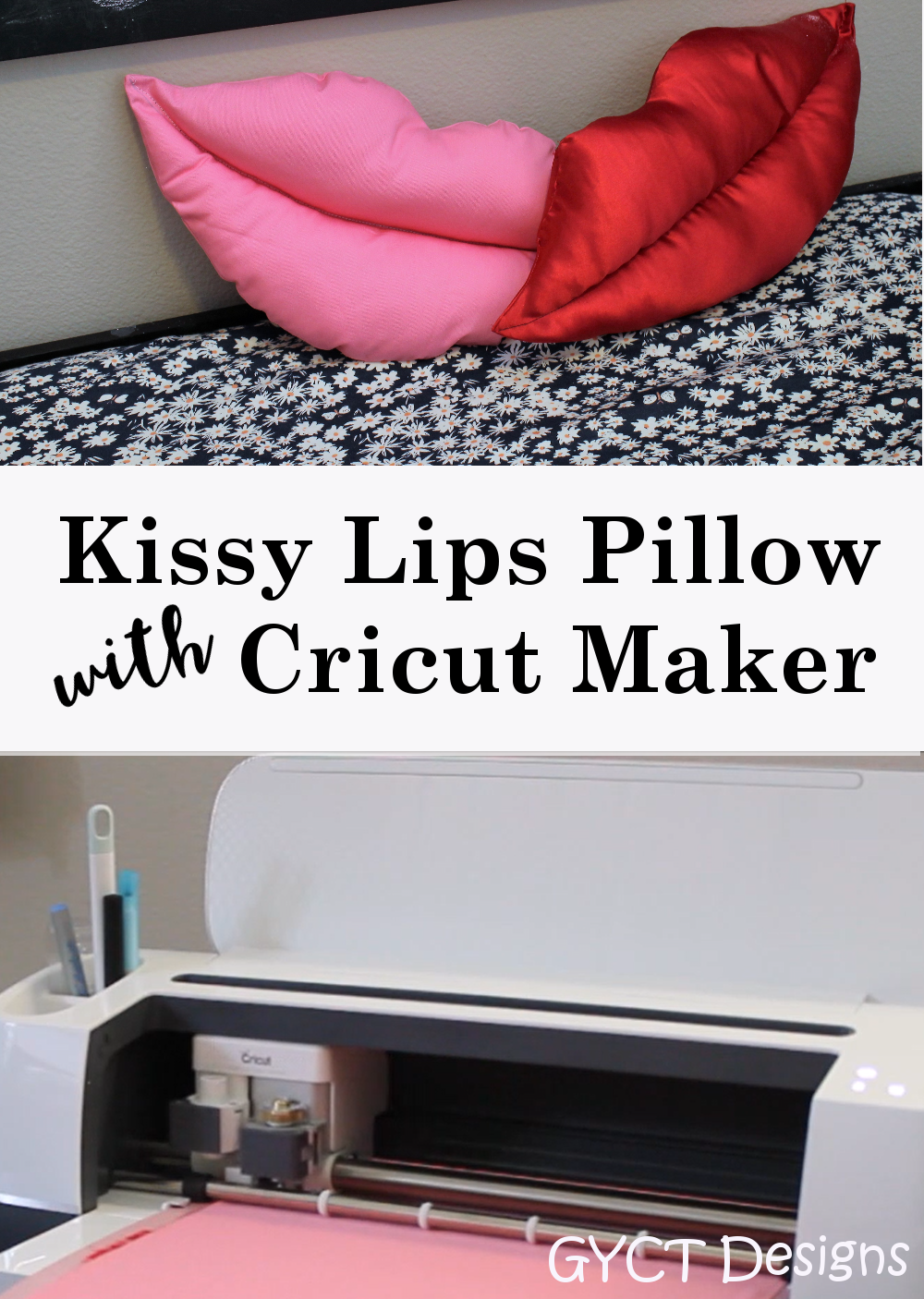 Kissy Lips Pillow with free SVG File | Sew Simple Home