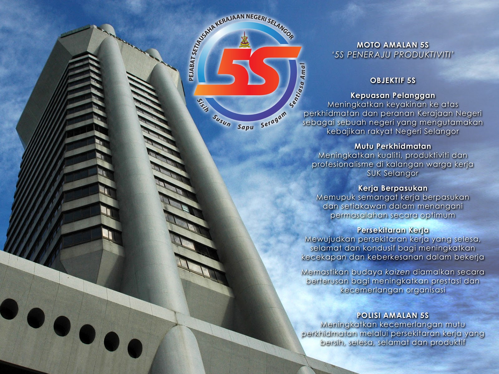 Promosi EKSA Pejabat SUK Selangor: OBJEKTIF DAN POLISI 5S