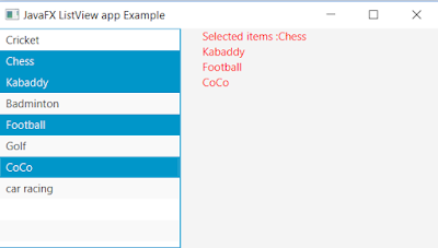 Programming for beginners: JavaFX: ListView: Select multiple items