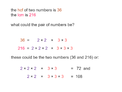 MEDIAN Don Steward mathematics teaching: given the lcm and hcf