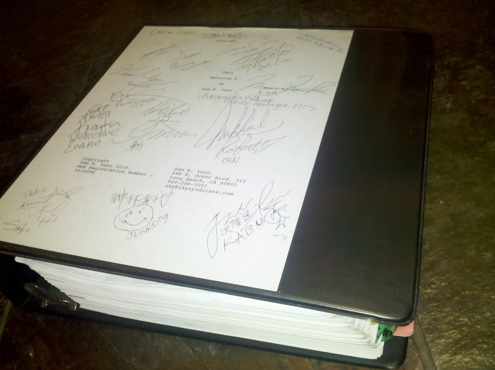 Welcome to the Syndicate: SAKI Writer/DP Production Notebook