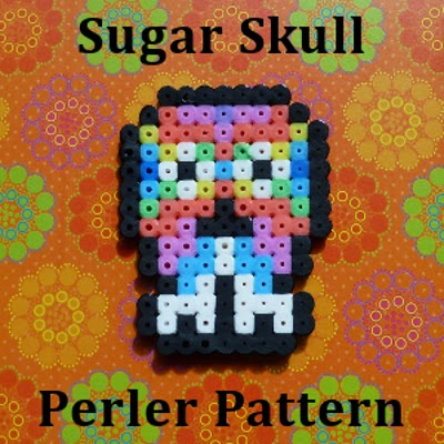 Sugar Skull Perler Beads Pattern