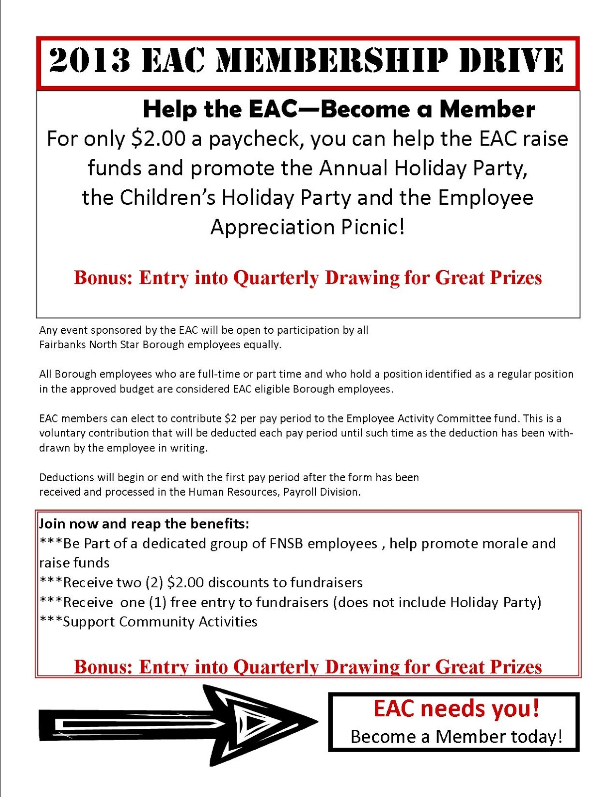 EAC - Employee Activity Committee for FNSB: Support your EAC