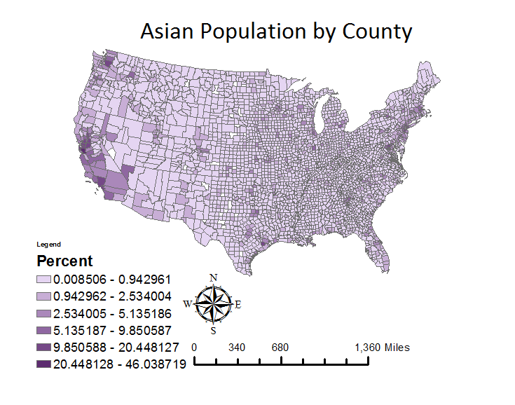 Asian Population In Us Map - United States Map