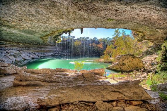 lucy pinder pose: Hamilton Pool!