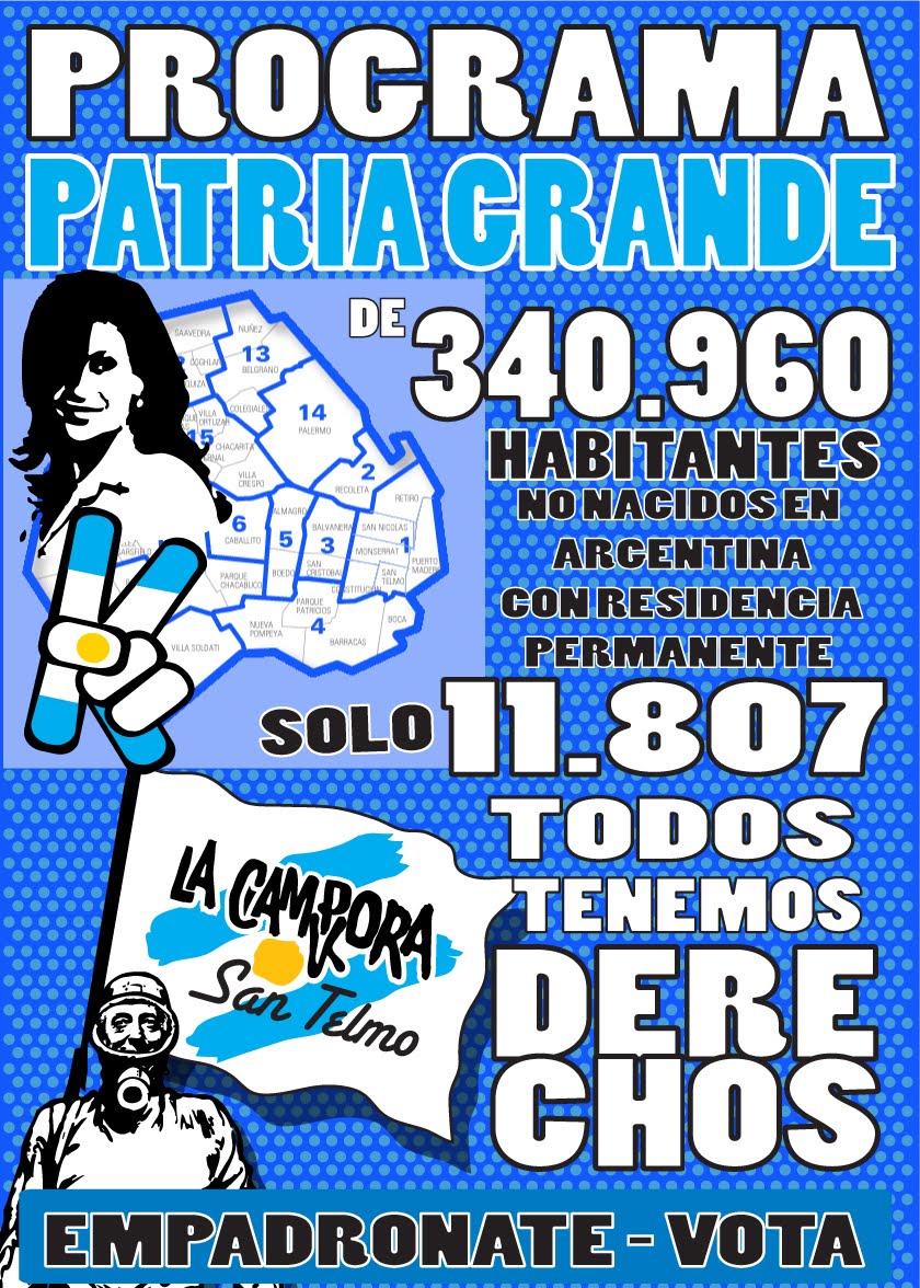 La Cámpora San Telmo: Programa PATRIA GRANDE