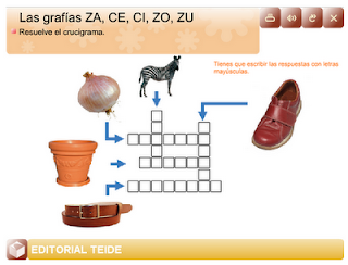 Mi clase de Primaria: Repaso de palabras con za, zo, zu, ce, ci