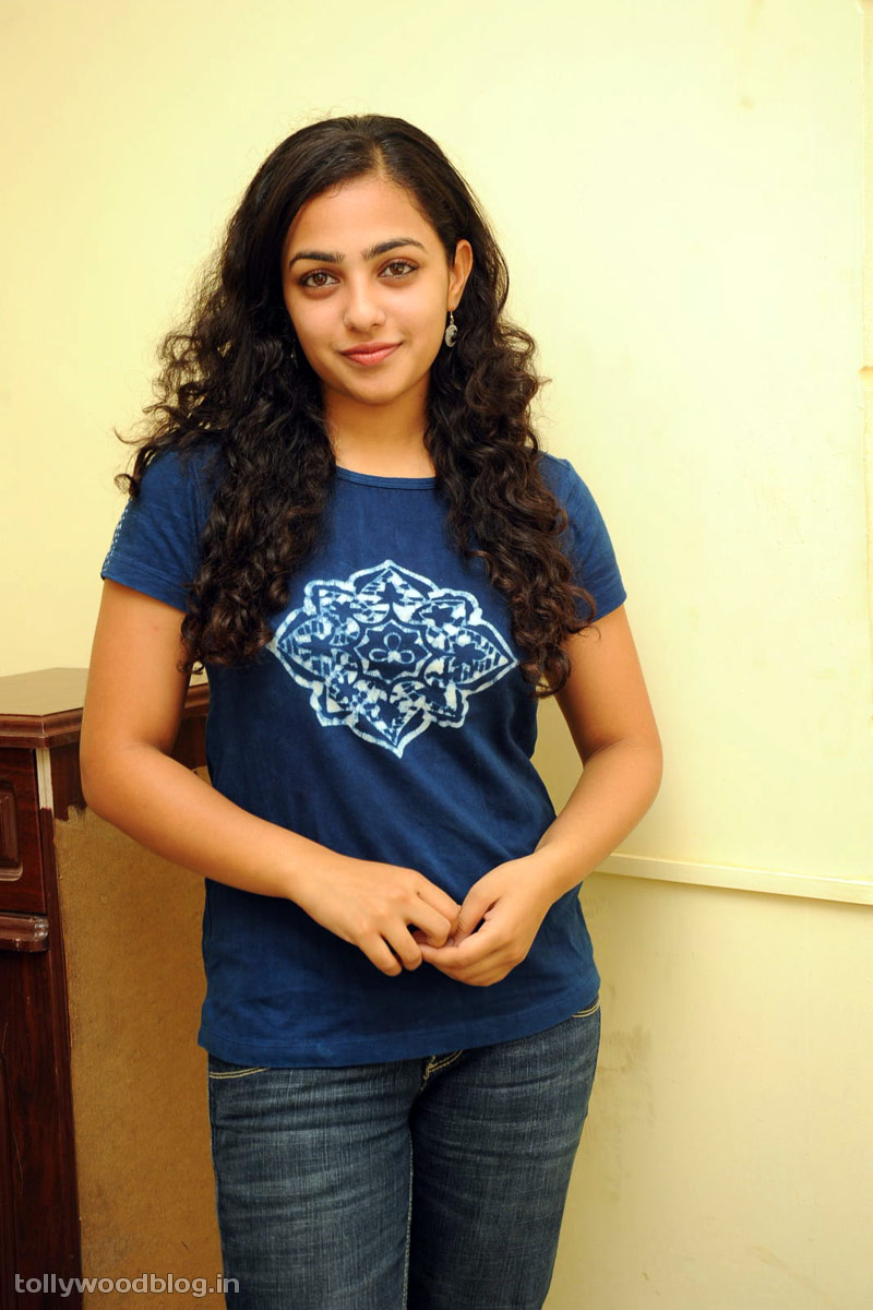 Nithya Menon Blue T Shirt and Jeans Photos, Stills | Movieartists