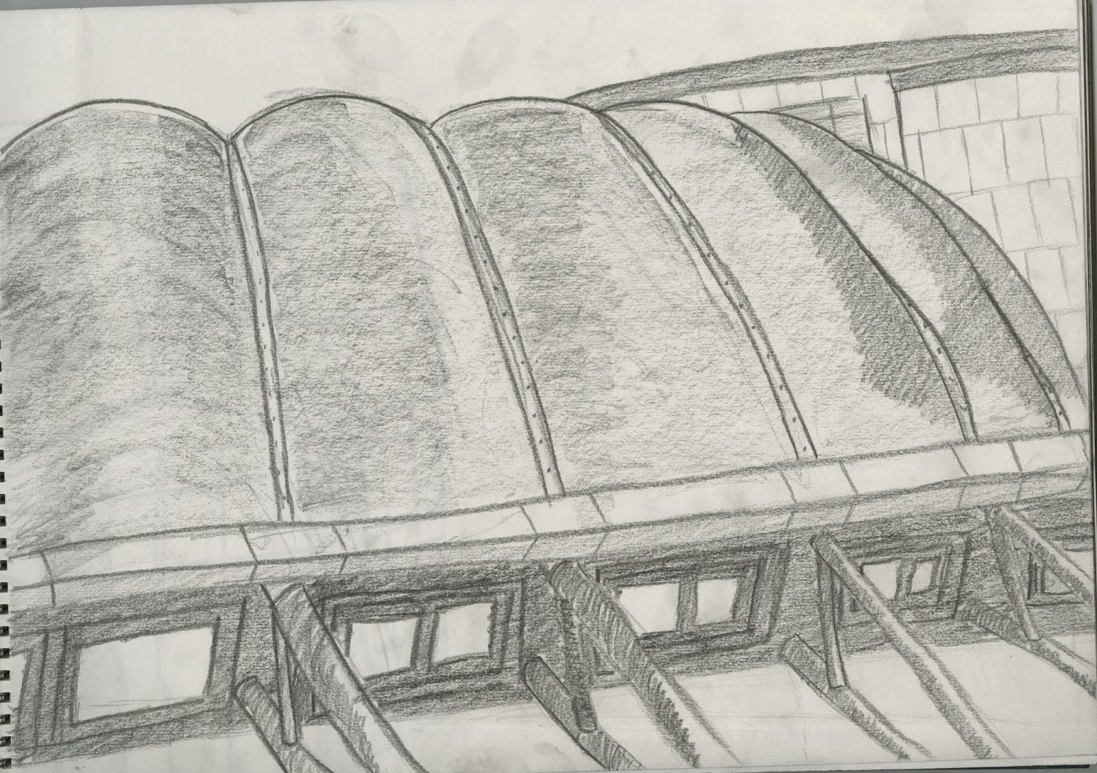 observational drawings - models and architecture: Perspective of curves