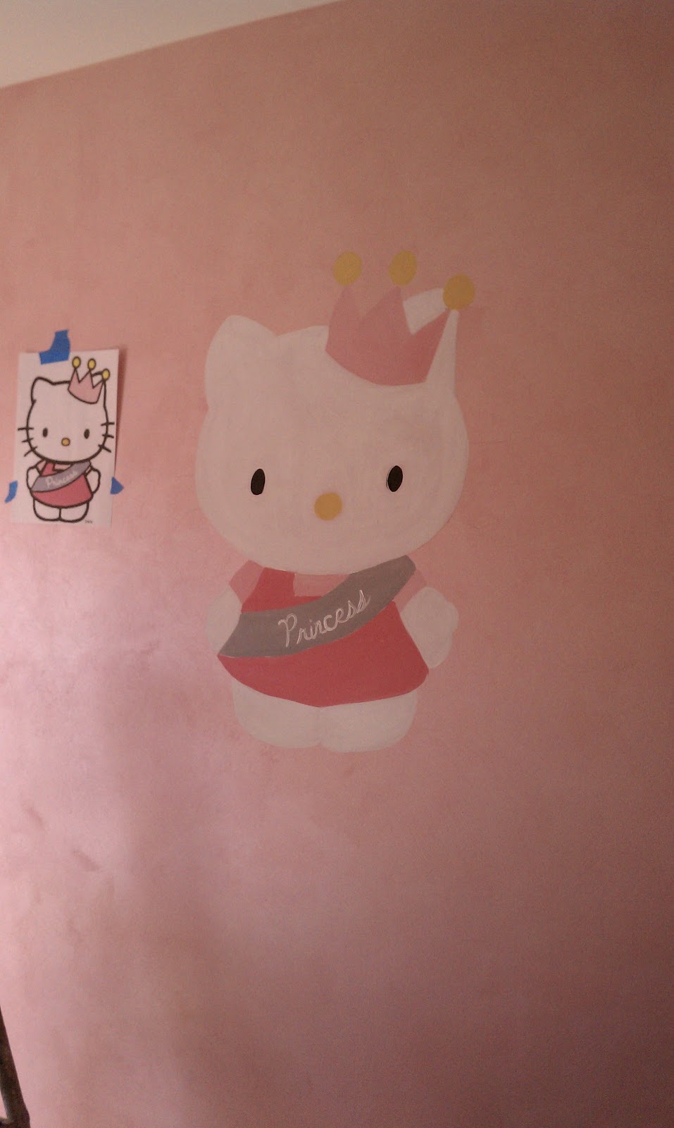 Savard Studios: Murals - Hello Kitty Princess and Planets, Moon and Rocket