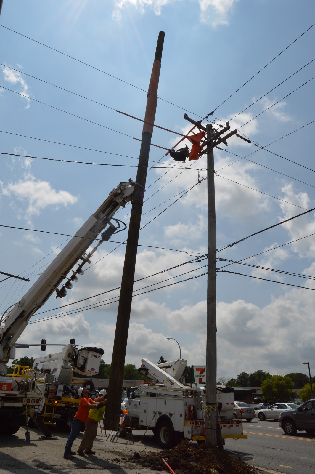 Industrial History: ComEd replacing a pole