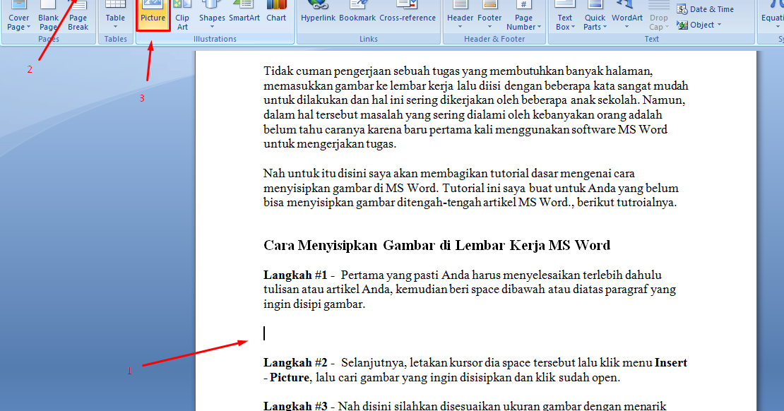 Cara Menyisipkan Gambar di Lembar Kerja Ms Word - Kimtuck.com