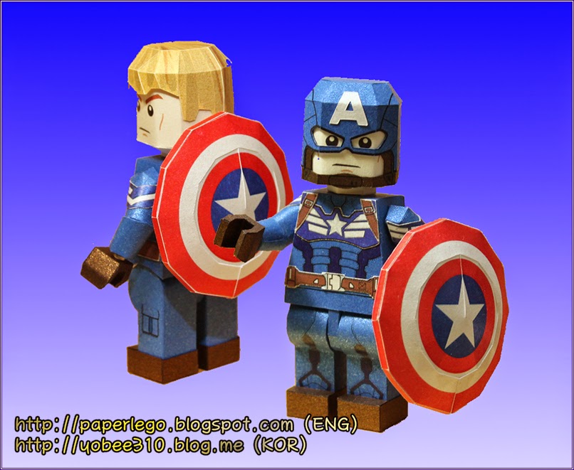 YOBEE'S LEGO MINI-FIGURE PAPER CRAFT: Lego Captain America Papercraft