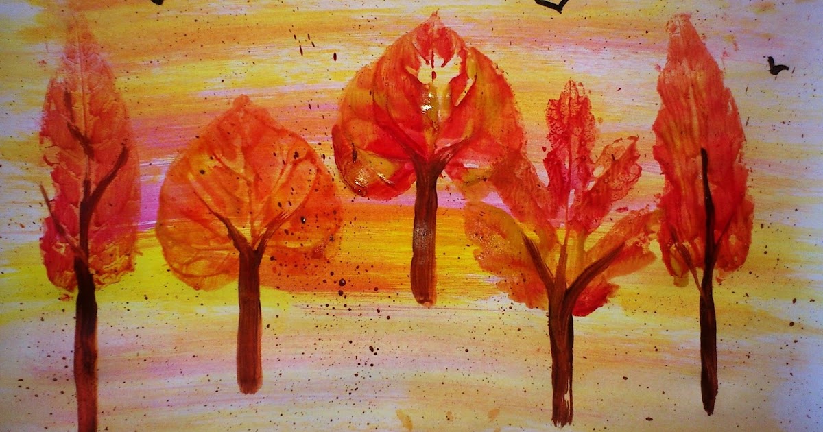 Tablou de toamnă - pictură prin imprimare - Materiale didactice de 10(zece)