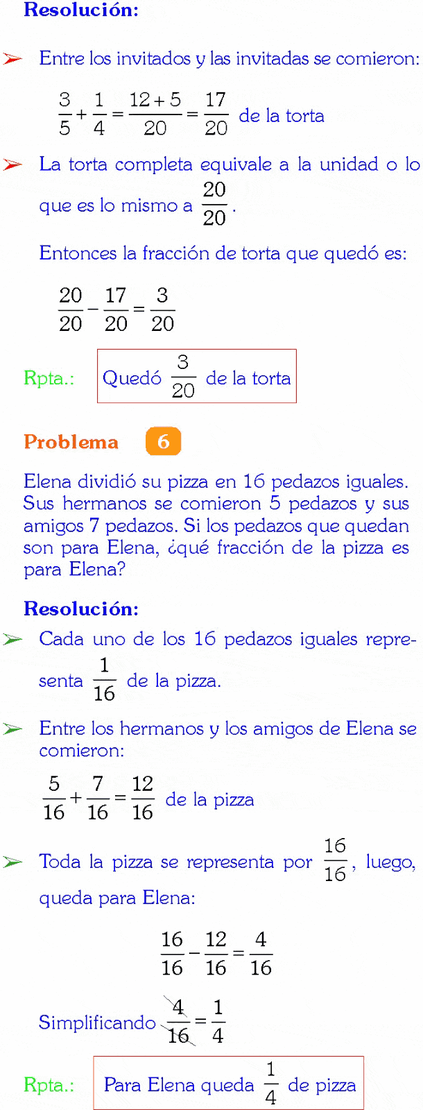 SUMA Y RESTA DE FRACCIONES HETEROGENEAS EJERCICIOS RESUELTOS DE MATEMATICAS DE PRIMARIA