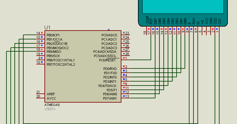 Code Bloges: Interfacing KS0108 based 128×64 Graphical LCD with AVR Microcontroller (Atmega-8)