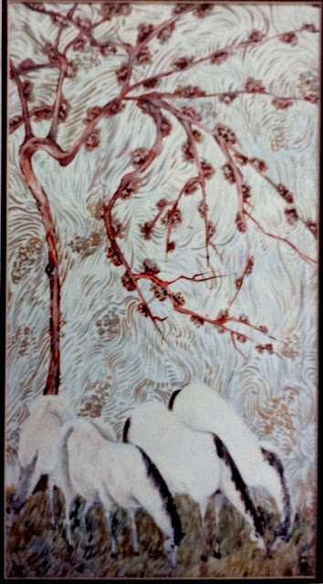 Guity Novin's Paintings : Stallions - Mixed Media Oil and Gold-lief ...