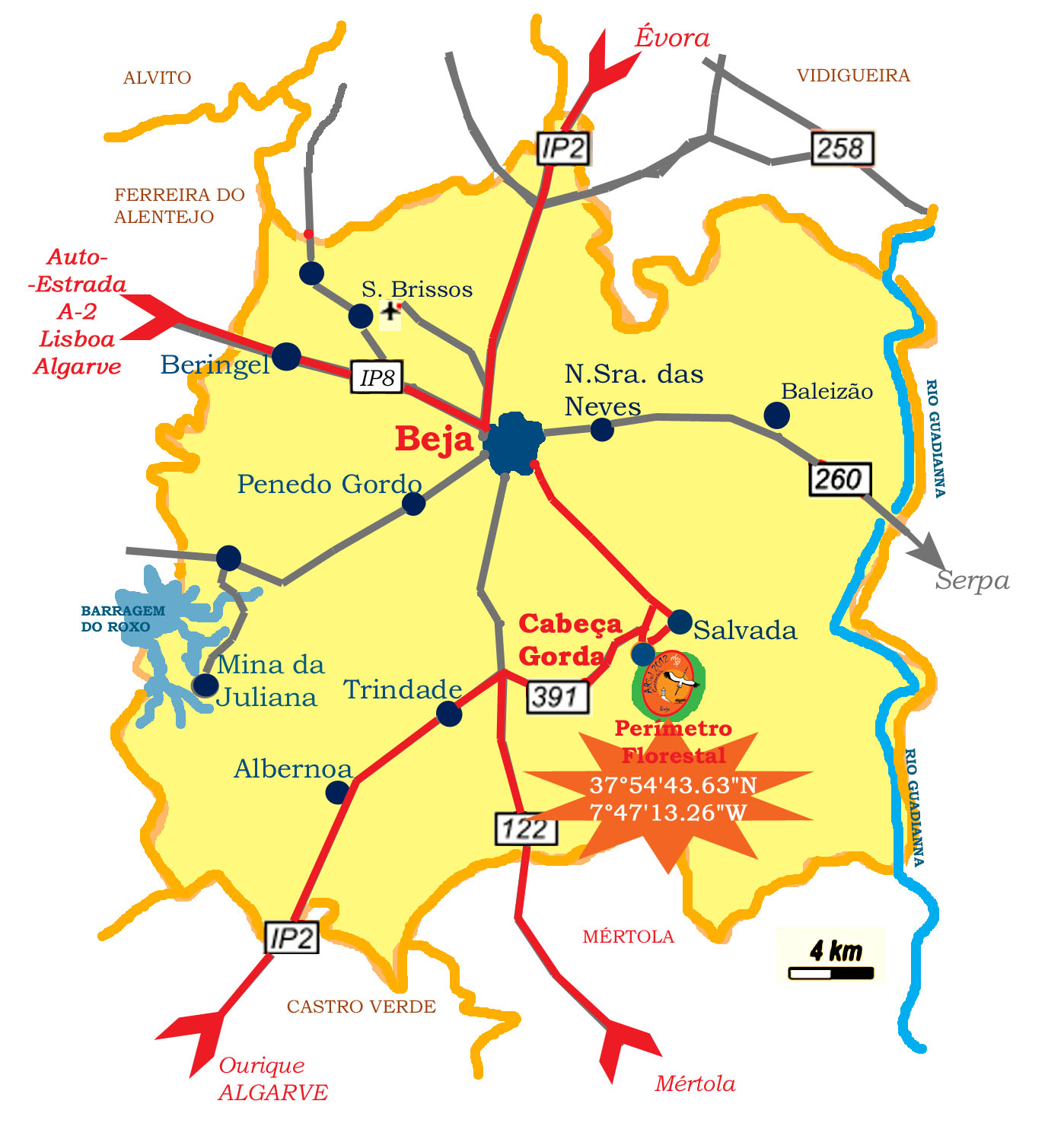 ARSul 2012: Mapa geral de estradas com coordenadas GPS: