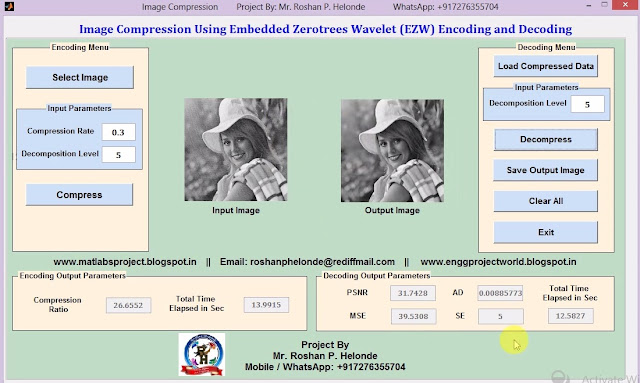 Matlab Code For Image Compression Using Ezw Embedded Zerotree Wavelet Full Matlab Project With