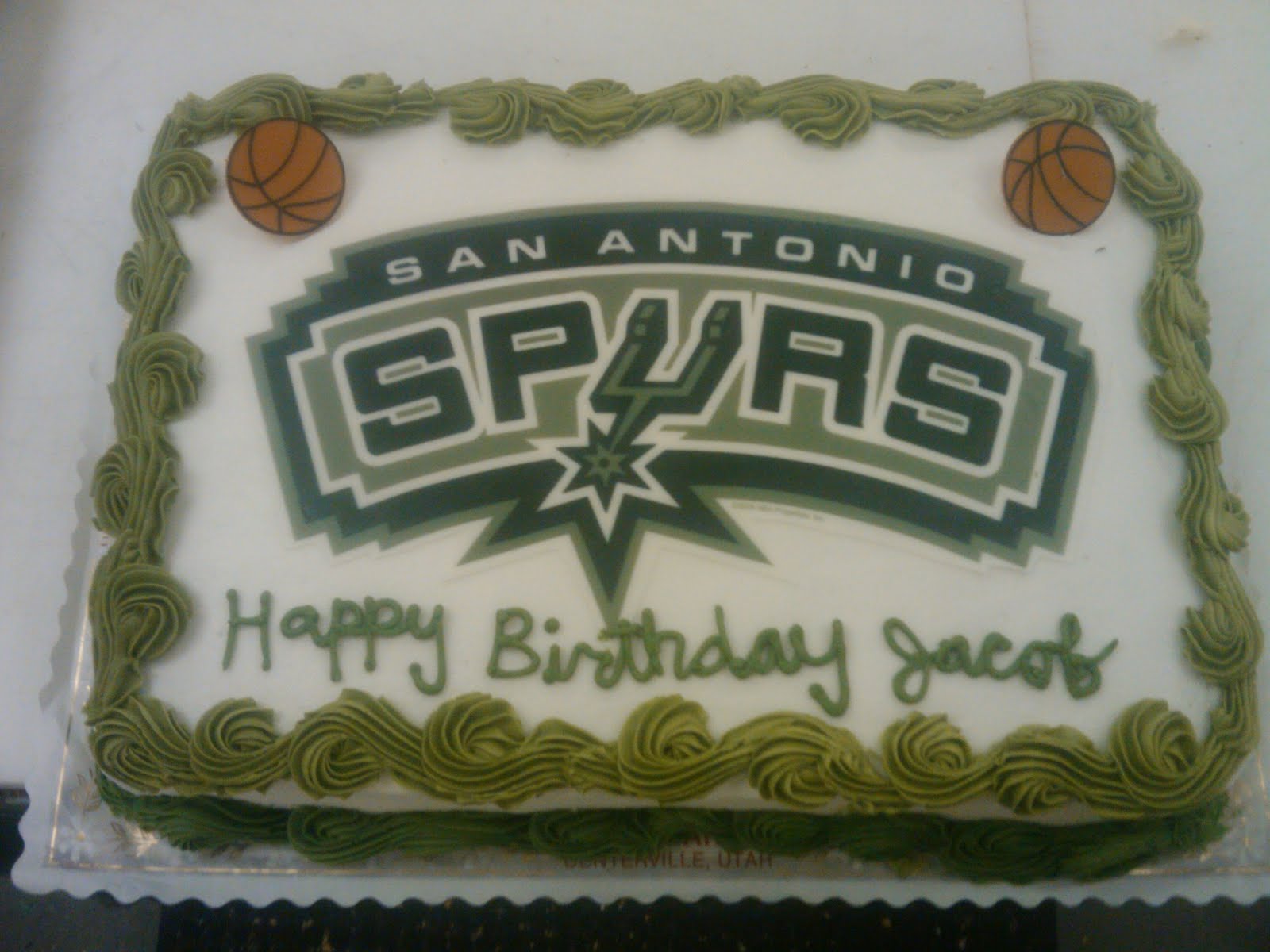 Vanessa's Cake Designs: Spurs Basketball Cake