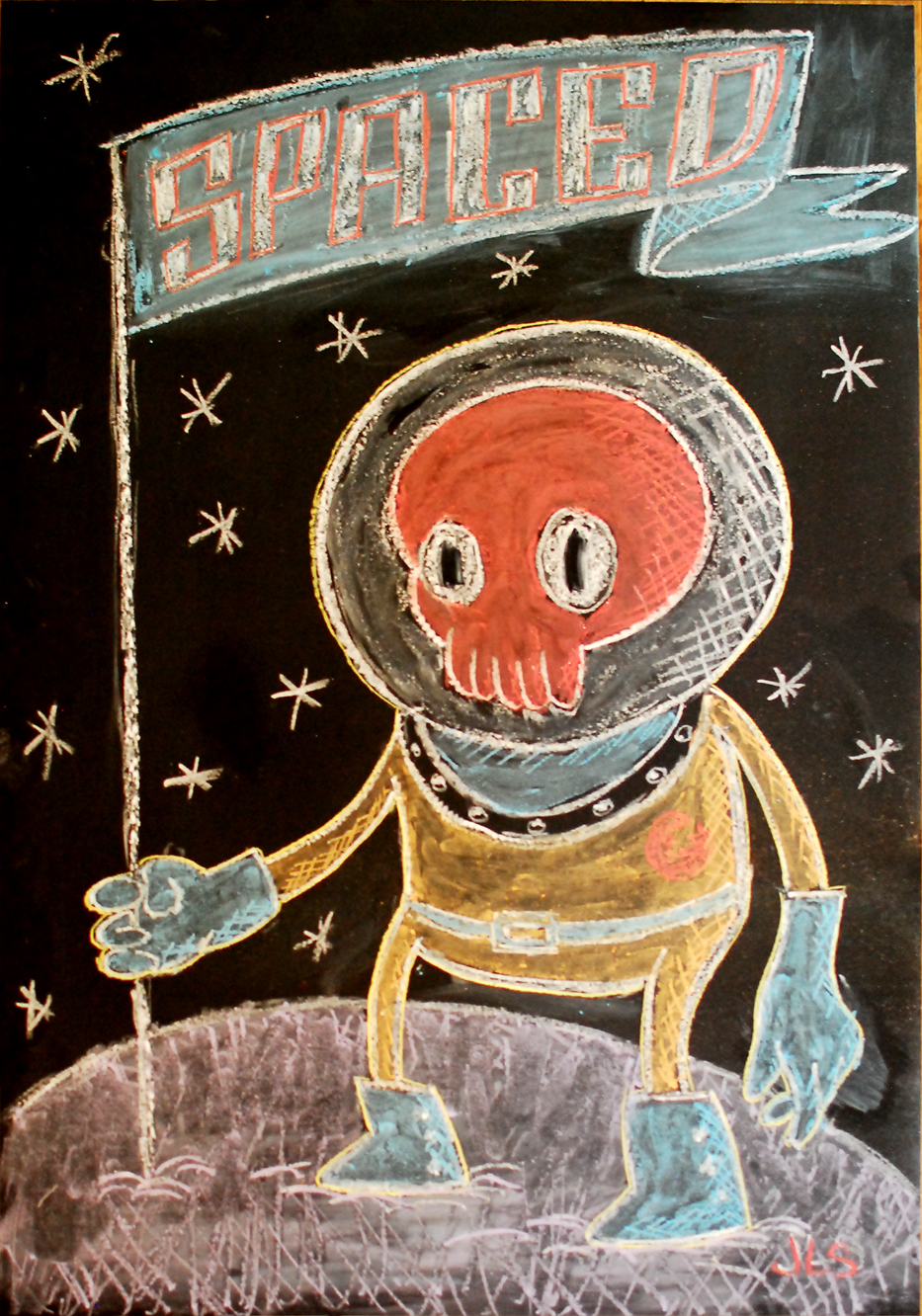 Finishing Lines: spaced out chalk drawing