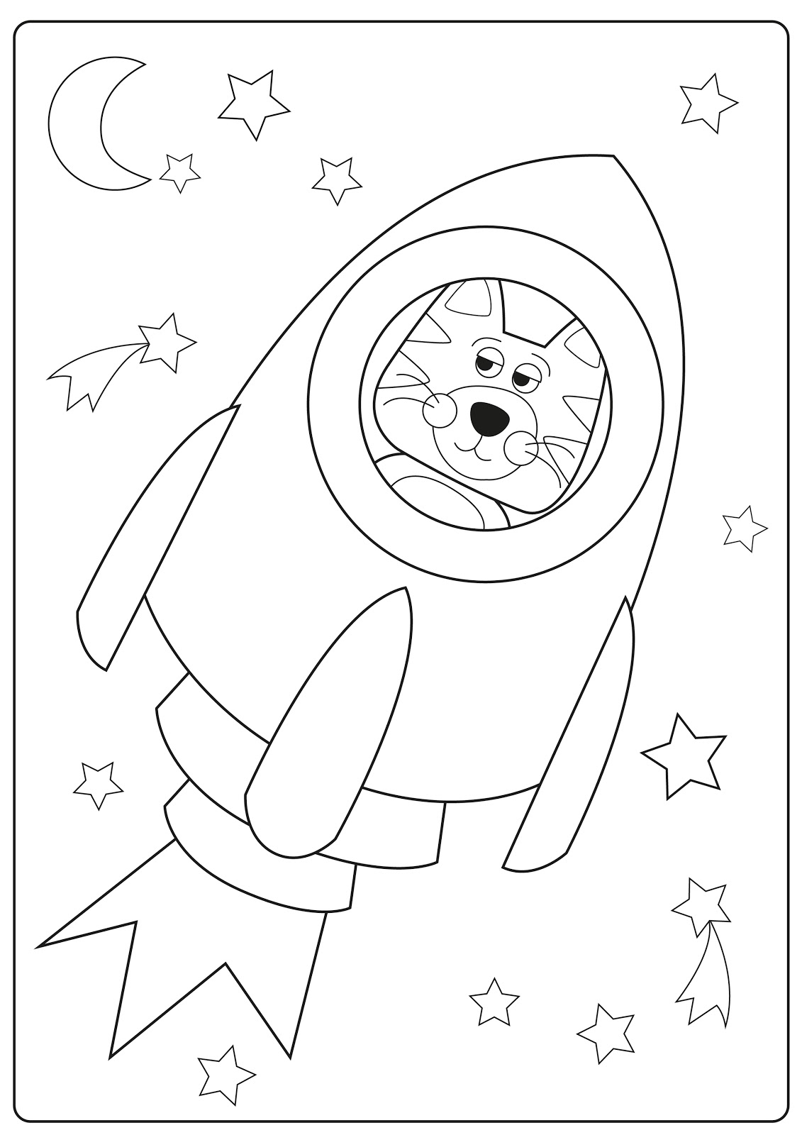 Liza Lewis: Freebie - Colour Me In - Rocket Cat!