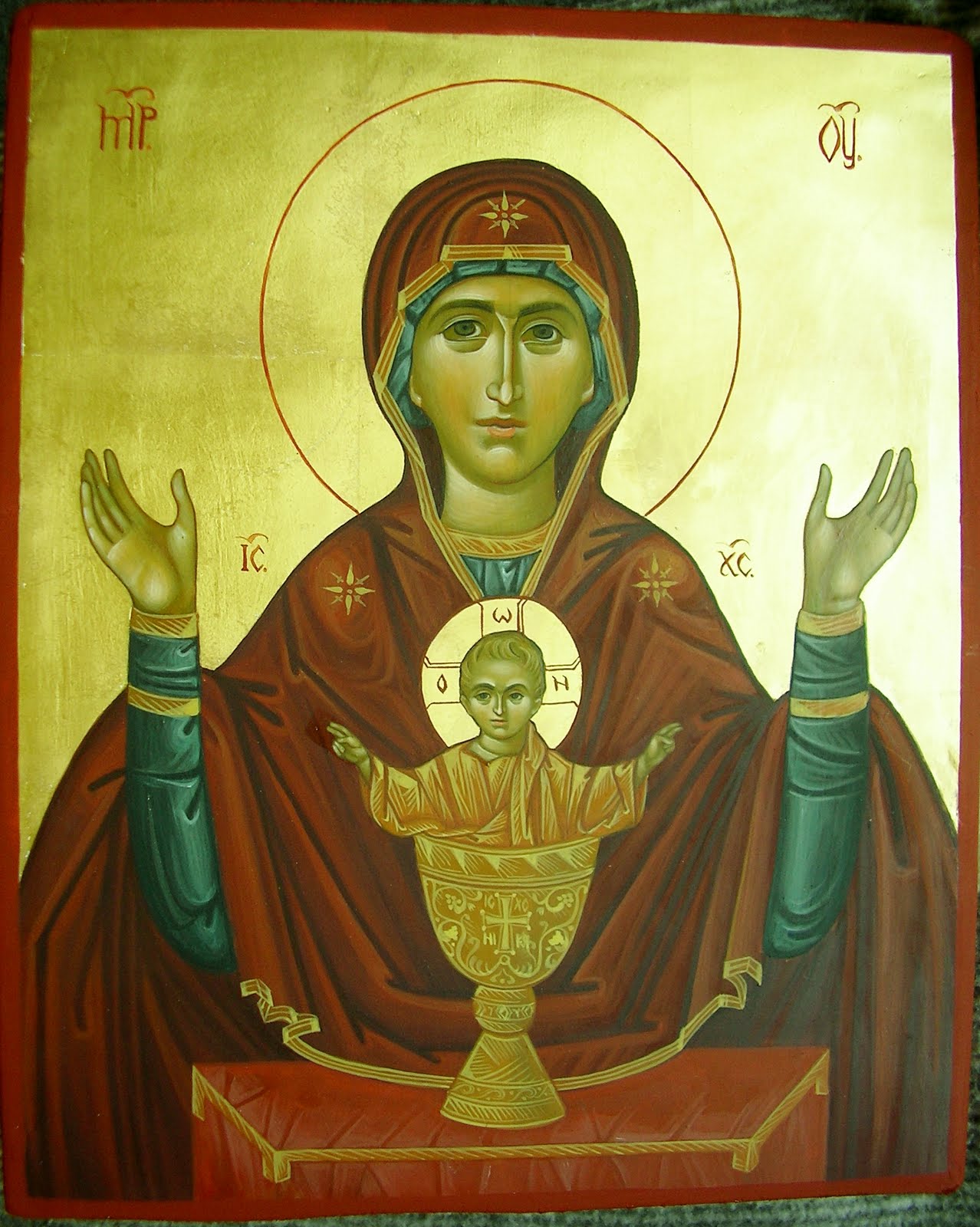 Icoane bizantine: Maica Domnului Potirul Nesecat