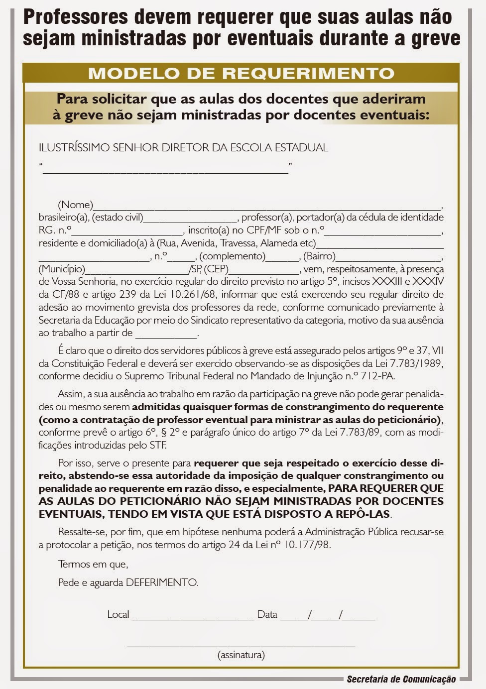 Topo 90 Imagem Modelo De Requerimento Simples Pronto Br Thptnganamst