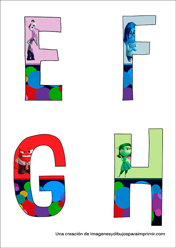 Abecedario de Intensamente para imprimir-Colorear dibujos,letras ...