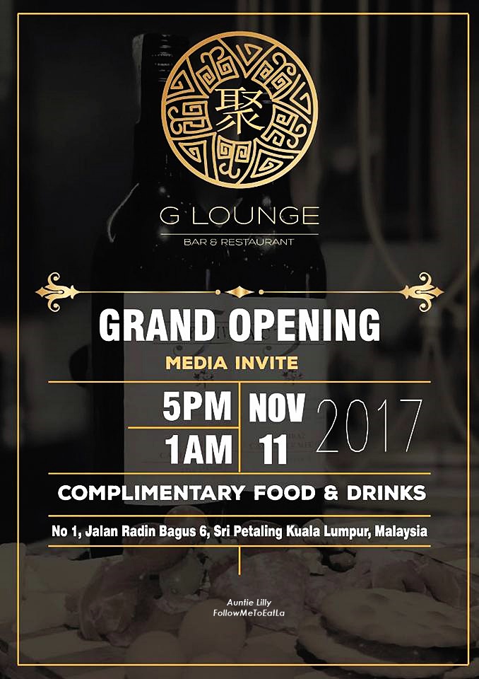 Follow Me To Eat La - Malaysian Food Blog: Grand Launch Of G LOUNGE Bar ...