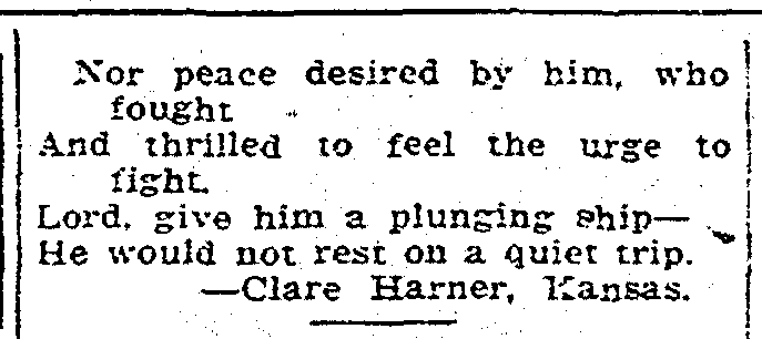 Clare Harner, poet of immortality: August 2018