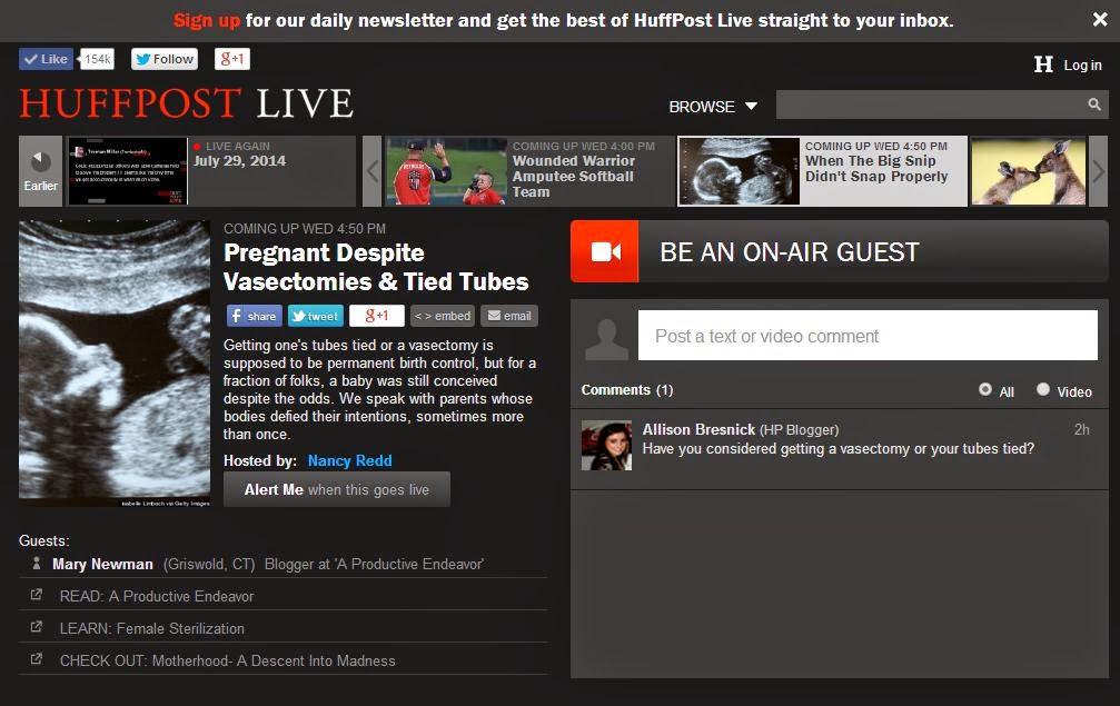 A Productive Endeavor: Sharing my story on HuffPost Live