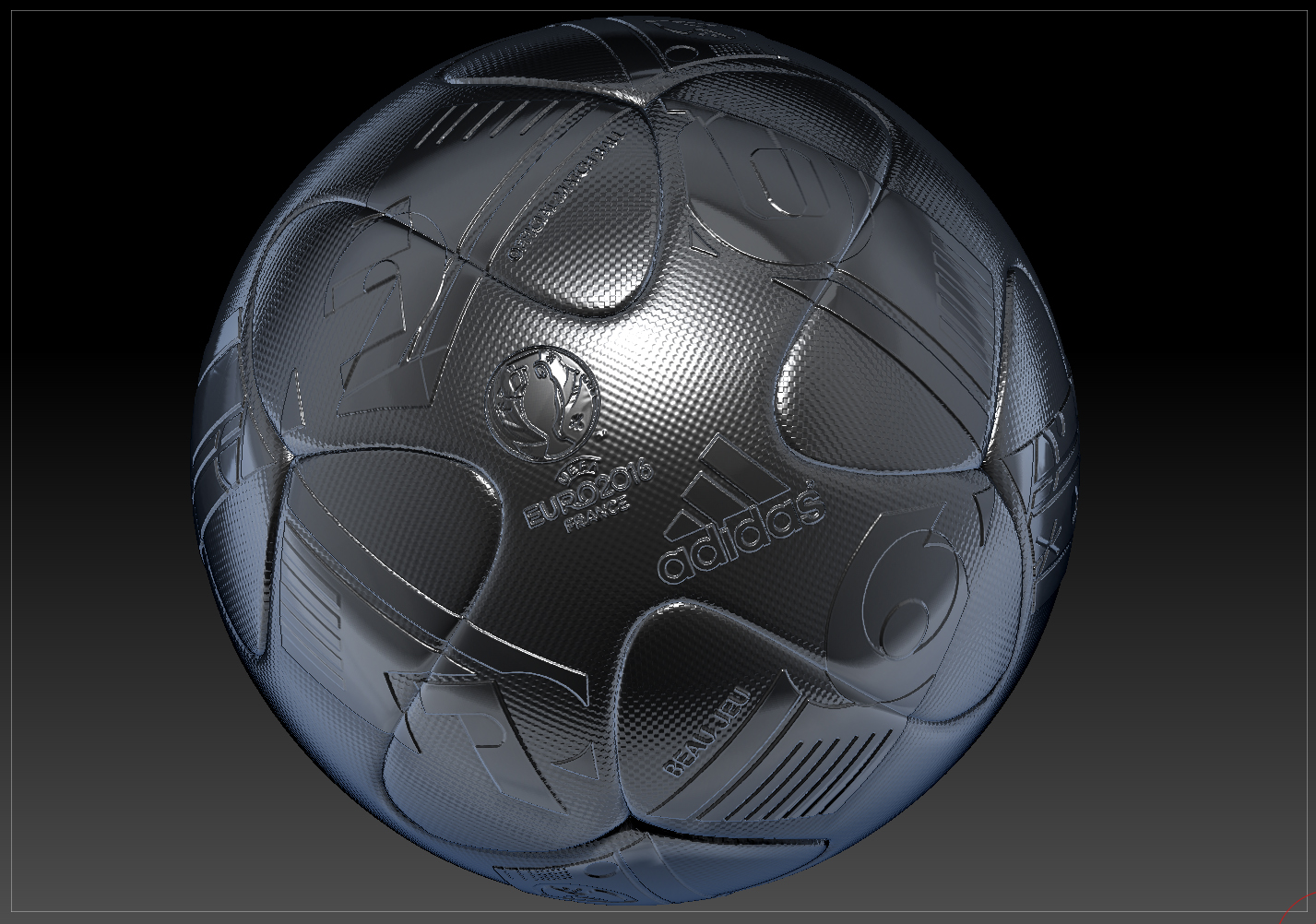 3d Stock : Euro 2016 Ball Beau Jeu STL model