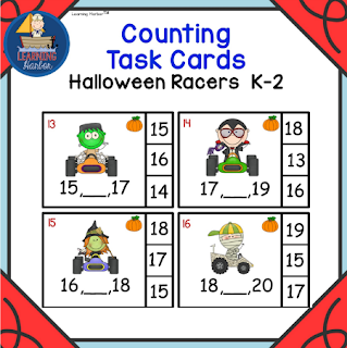 Counting Task Cards with Halloween Racers for grades K - 2 - Learning ...
