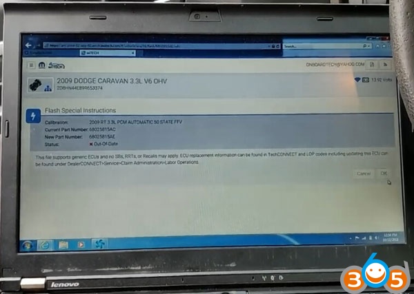 wiTech Micropod II Technical Support: 2010 Dodge Grand Caravan PCM swap ...